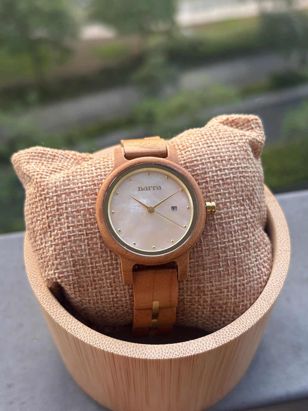 Virgo in Cherrywood and Gold – Narra Wooden Watches